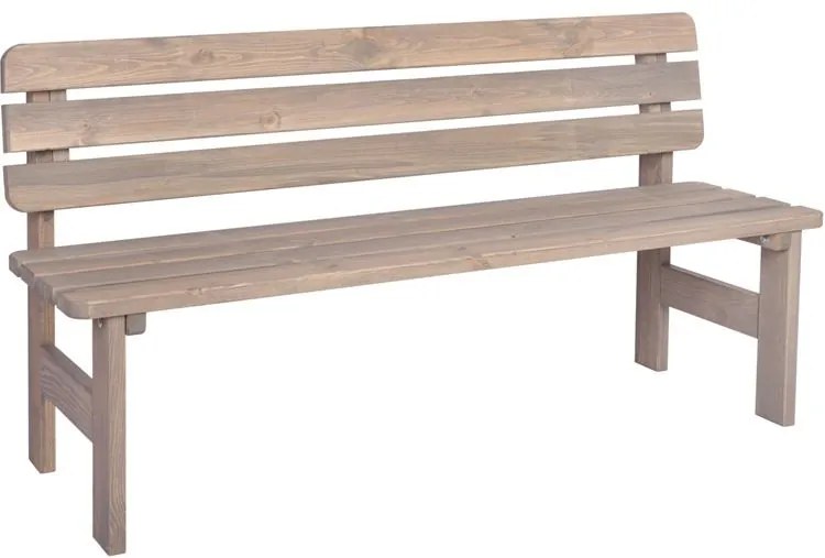 Tradgard VIKING 54623 Zahradní dřevěná masivní lavice šedá - 150 cm