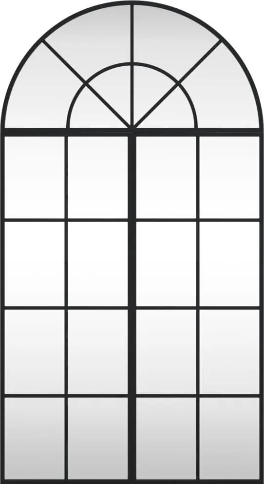 vidaXL Nástěnné zrcadlo černé 60 x 110 cm oblouk železo [3200606]