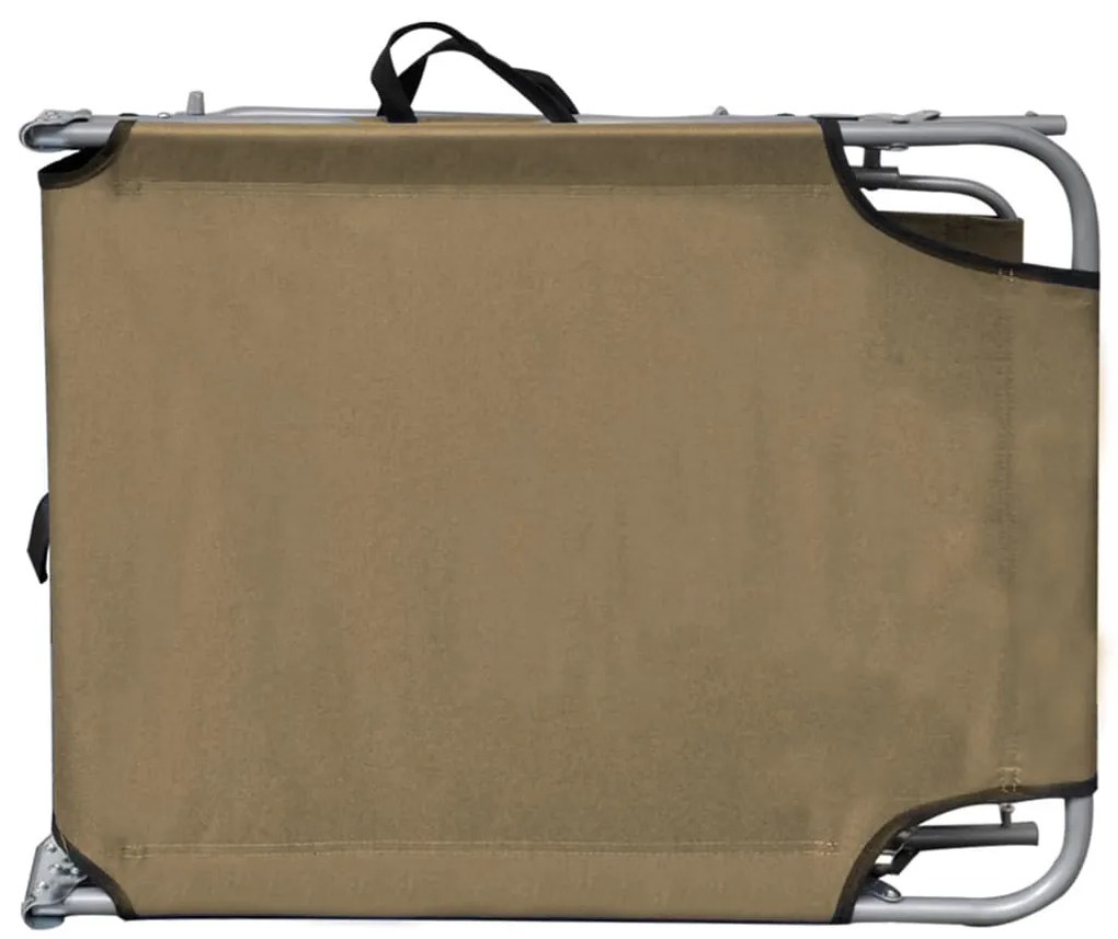 vidaXL Marketos Skládací zahradní lehátko se stříškou taupe hliník