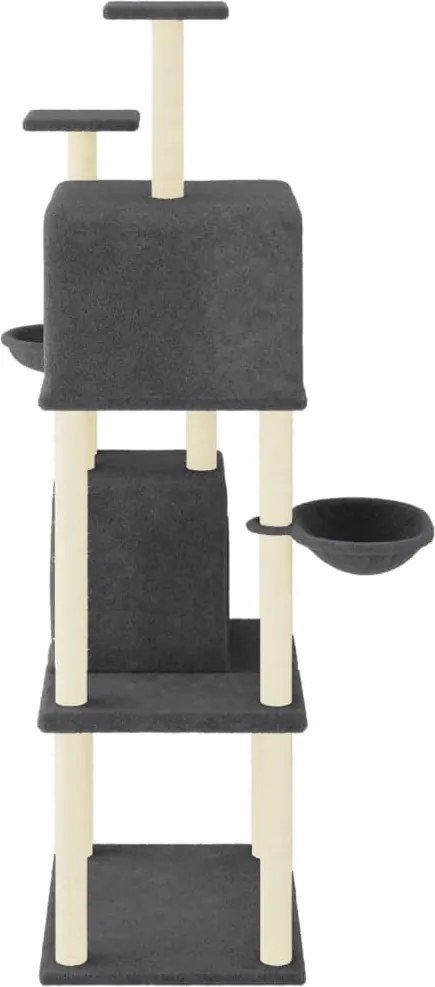 Škrabadlo pro kočky se sisalovými sloupky tmavě šedé 180 cm 172033