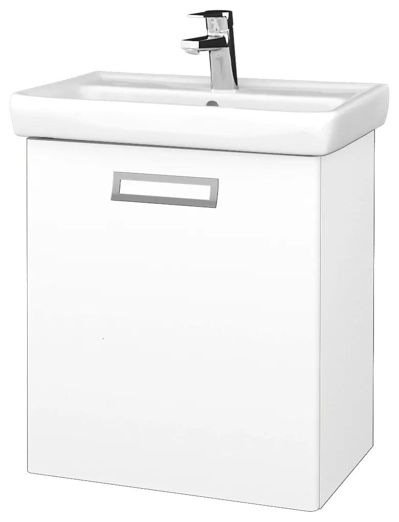 Dřevojas Koupelnová skříň DOOR SZD 55 Varianta: M01 Bílá mat / Úchytka T01 / M01 Bílá mat / Levé