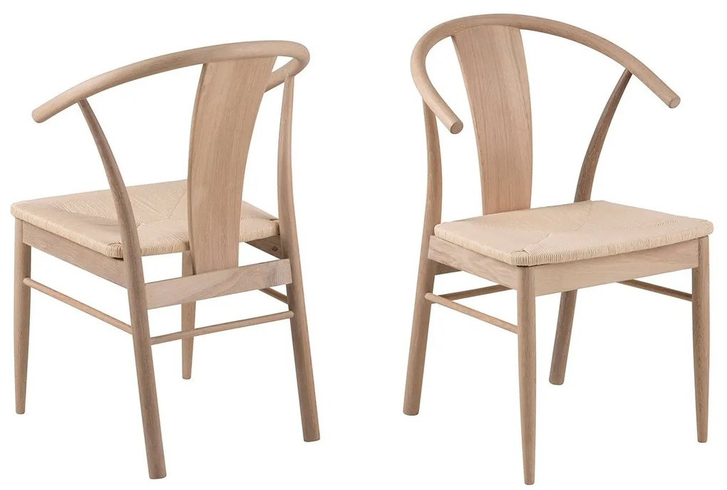 Sada 2 ks − Židle s opěrkou Janik − béžová 83 × 54 × 54 cm ACTONA