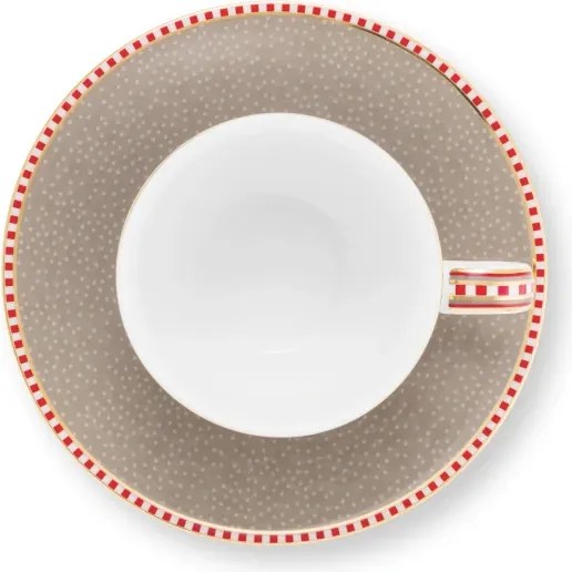 Pip Studio Blooming Tales espresso šálek s podšálkem 100ml, khaki (stylový šálek na espresso)