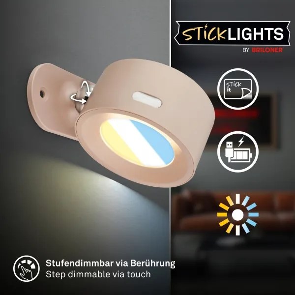 Briloner 3896011 - LED Stm nab nástěnné svTARI LED/1,6W/5V 1500 mAh béžová
