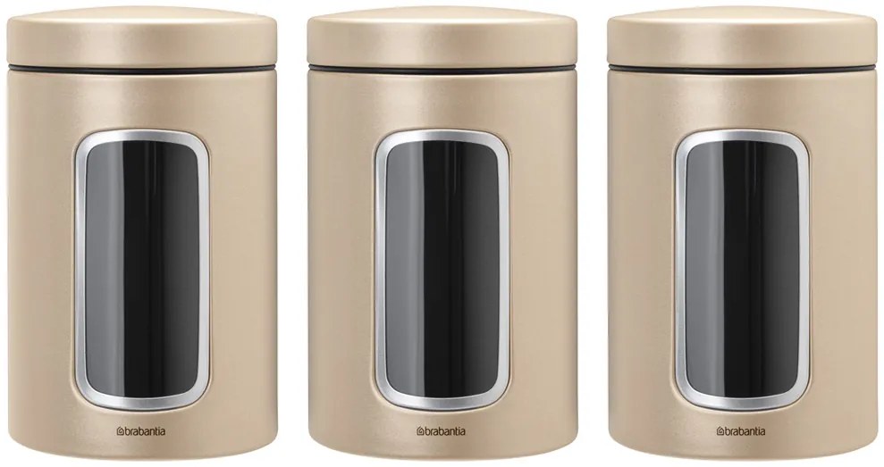 Brabantia Dóza okénko 1,4L sada 3 ks champagne