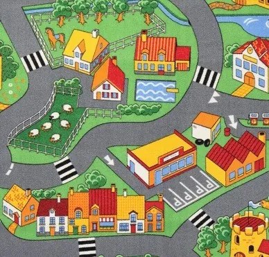 ASSOCIATED WEAWERS DĚTSKÝ METRÁŽOVÝ KOBEREC LITTLE VILLAGE 90 vícebarevný BARVA: Vícebarevný, ŠÍŘKA: 4 m