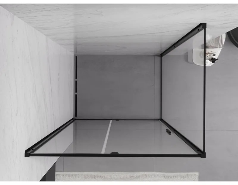 Mexen Exo, sprchový kout s křídlovými dveřmi 125 x 95 cm, 6mm čiré sklo, černý profil, 819-125-095-70-00