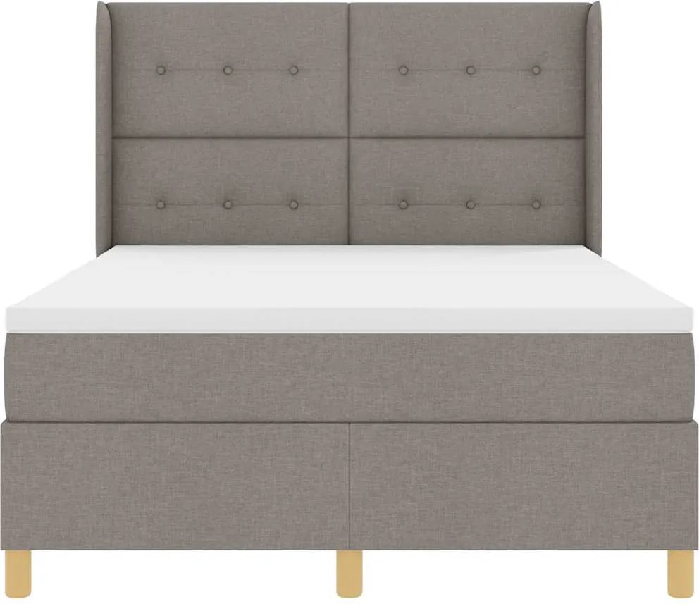 Postel s boxspringem s čelo Taupe 140 x 200 cm textil 3341837