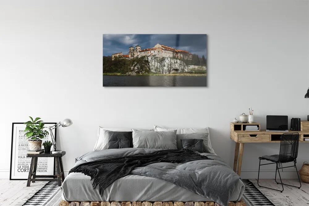 akrylový obraz Krakow castle River 125x50 cm