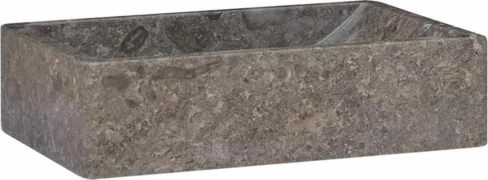 Umyvadlo 45 x 30 x 12 cm mramor šedé s vysokým leskem 149156