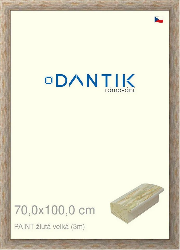 DANTIK rámeček 70x100 | PAINT žlutá velká (Plexi Čiré)