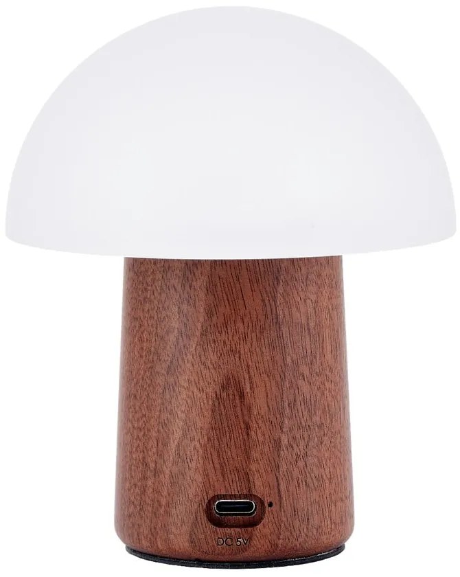 Bílá/v tmavě přírodní barvě LED stolní lampa (výška 12,5 cm) Alice Mushroom – Gingko