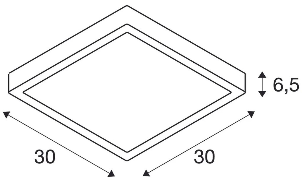 SLV Ainos, stropní svítidlo, LED 17W 3000/4000K, bílá, 30x30cm, IP65