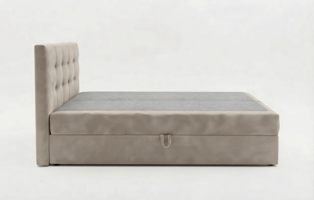 Čalouněná postel boxspring DIRELIS TRINITY 140x200 cm béžová Matrace: Matrace Bonell pružinová