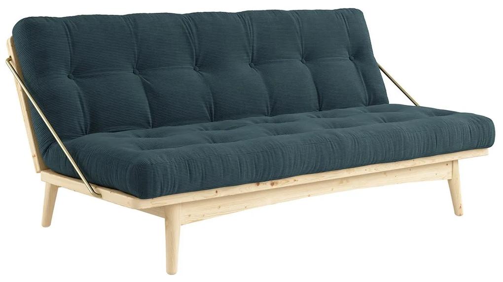 Modrá Pohovka Folk Sofa Bed Clear lacquered/Petrol  100 × 190 × 90 cm KARUP DESIGN