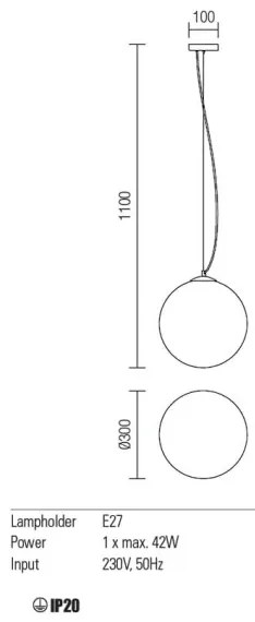 Redo 01-1065 - Lustr na lanku OLA 1xE27/42W/230V