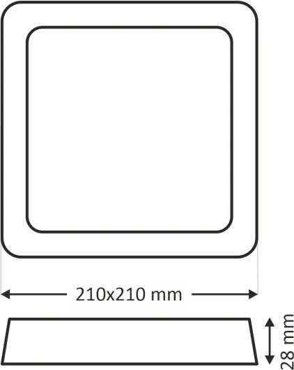 LED Stropní svítidlo LED/18W/230V 2700K 21x21 cm bílá