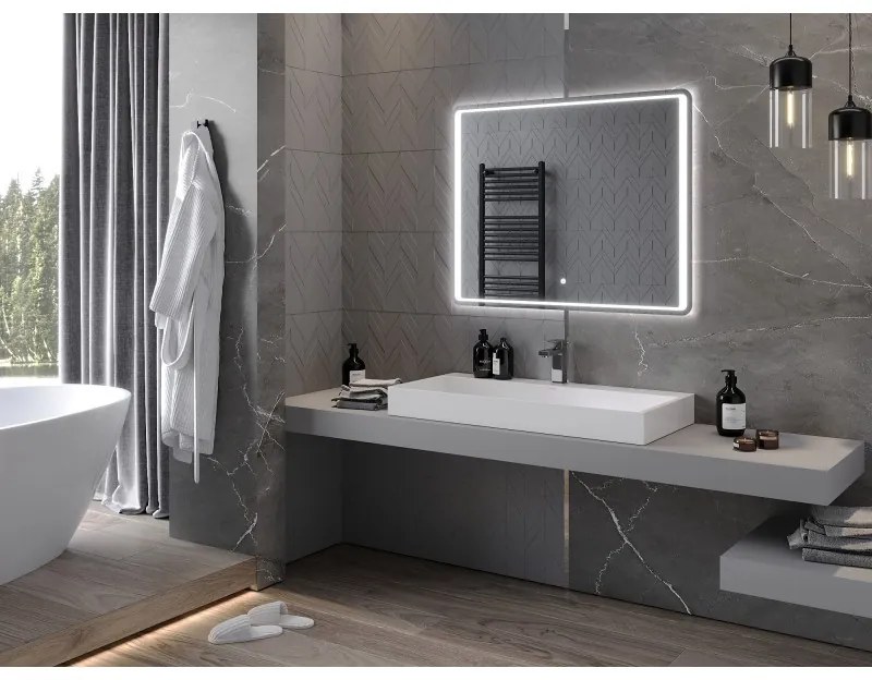 Mexen Zusa podsvícené koupelnové zrcadlo 100 x 80 cm, LED 6000K, ventilátor - 9808-100-080-611-00