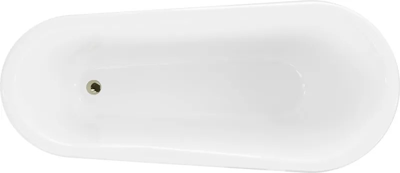 Mexen Retro volně stojící vana 170 x 75 cm, bílá, zlaté nohy - 53251707500-50