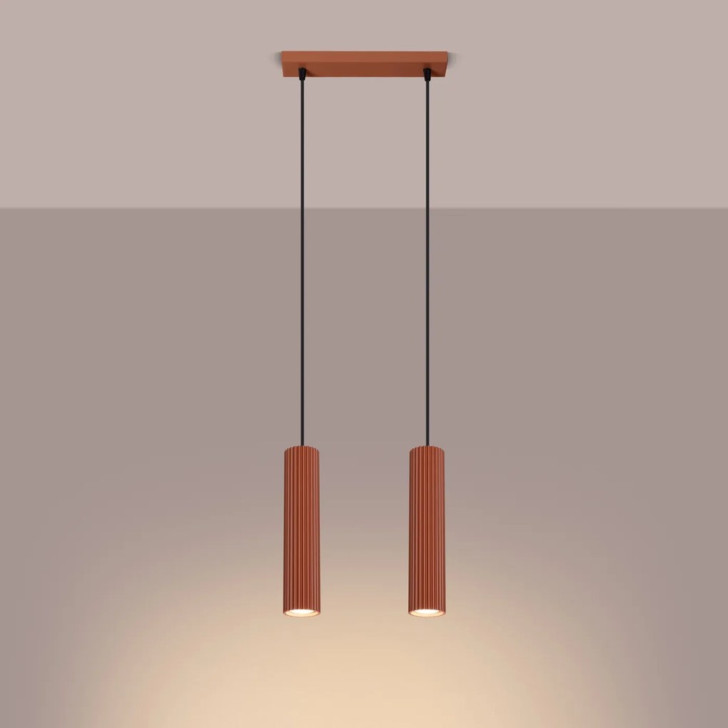 Sollux Lighting Závěsné svítidlo KARBON 2 červené okrové