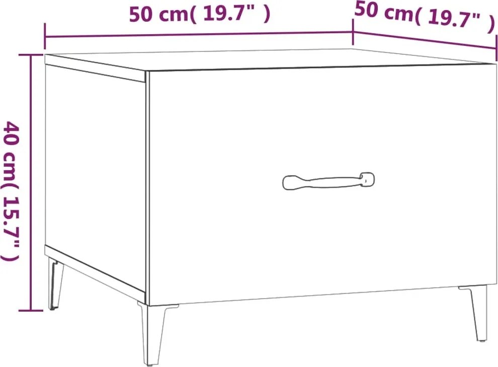 vidaXL Konferenční stolky kovové nohy 2 ks 50 x 50 x 40 cm [812729] Barva: hnědý dub