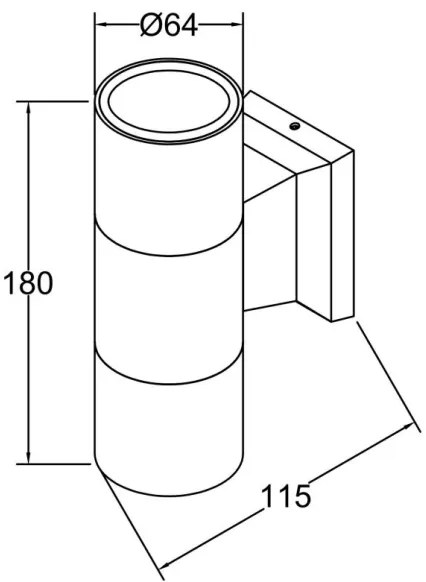 Maytoni O574WL-02GR -Venkovní nástěnné svítidlo BOWERY 2xGU10/50W/230V IP54 antr