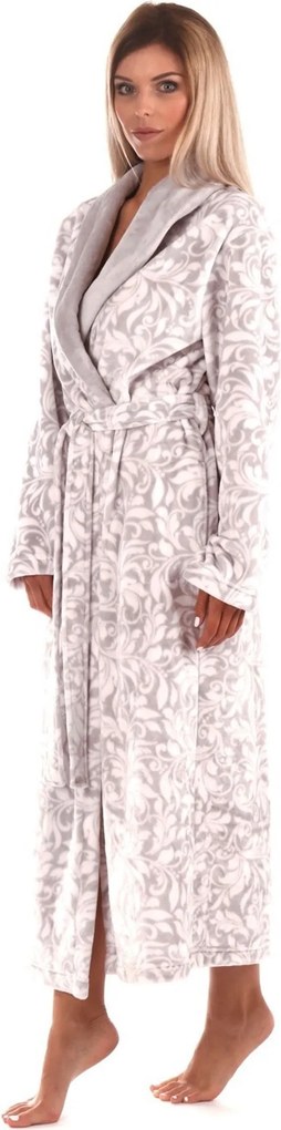 Župan pro ženy Flora dove grey s límcem 25 56 9103 - XL