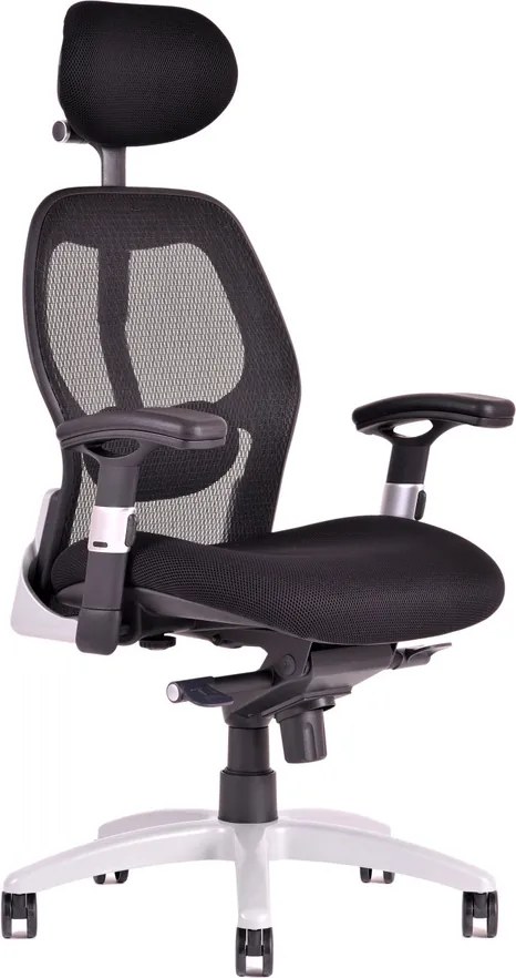 Ergonomická kancelářská židle na kolečkách Office Pro SATURN – s područkami, více barev NET vínová