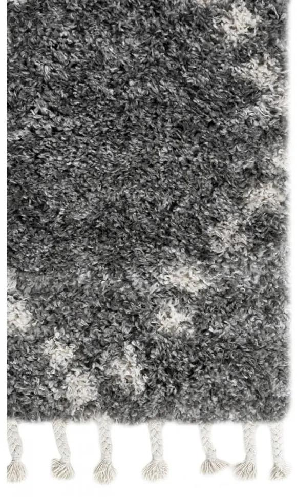 Kusový koberec shaggy Karo šedý 140x200cm