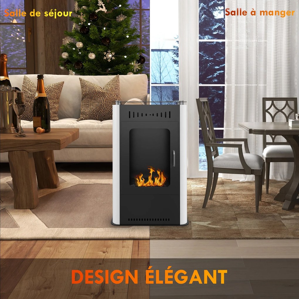 HOMCOM Moderní Design Bioethanol Krb s 1,2L Nádrží, Přibližná Doba Hoření 3h, Pokrytí 20-25 m² 50 x 27 x 82 cm Černý | Aosom