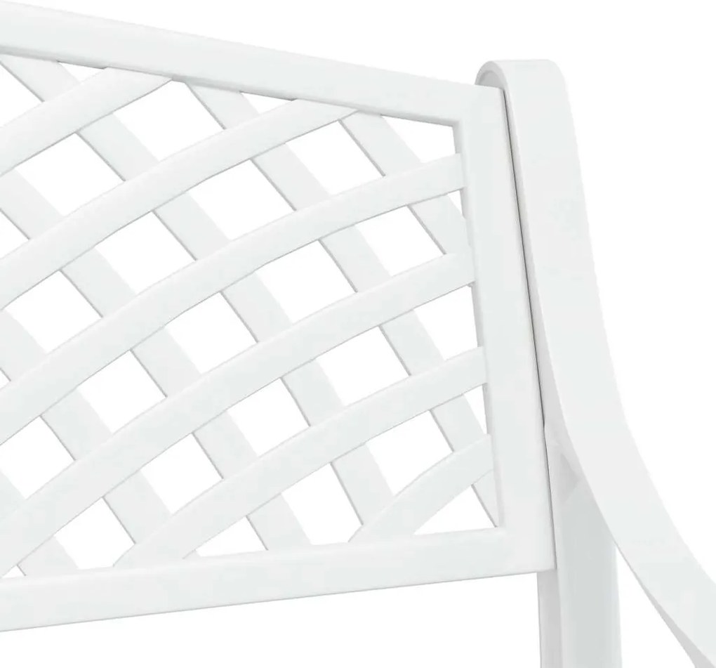 Zahradní lavice 102 cm litý hliník bílá 317746