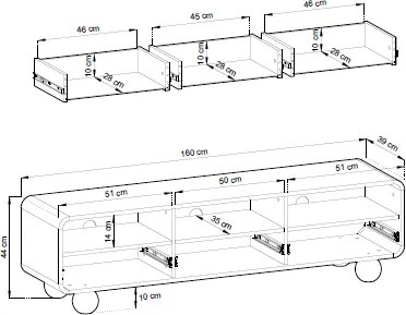 Piaski TV stolek ALBION RTV160
