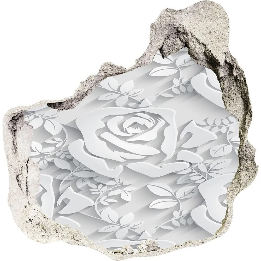 Wallmuralia Nálepka 3D díra na zeď Růže vzor 75x75 cm