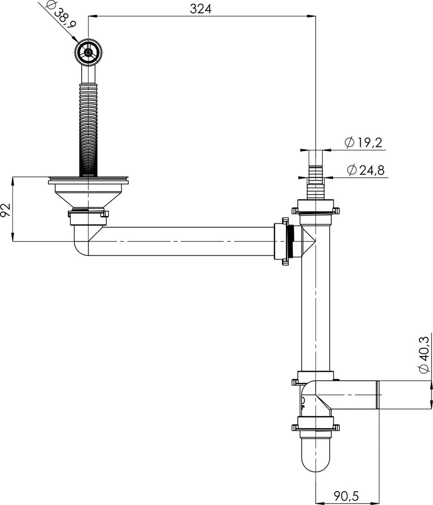 Sink Quality Ferrum, kuchyňský granitový dřez 565x510x205 mm + zlatý sifon, bílá, SKQ-FER.W.1K60.XG
