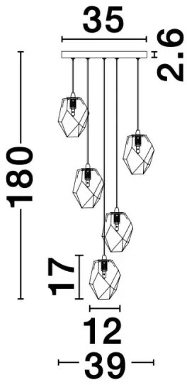 Retro lustr Ice 39 bílé