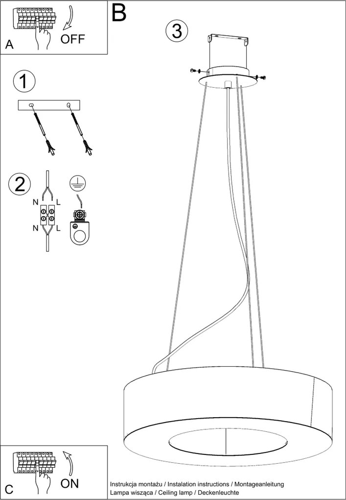 Sollux Lighting Lustr SATURNO 50 černý
