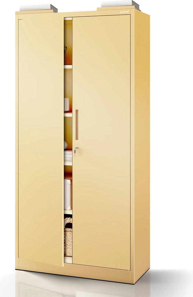 Velká policová skříň JAN H, 900 x 1950 x 400 mm, Fresh Style: béžová