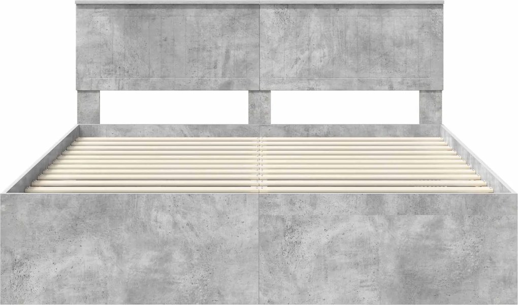 Rám postele s čelo Beton 160 x 200 cm Masivní borové dřevo 3410576
