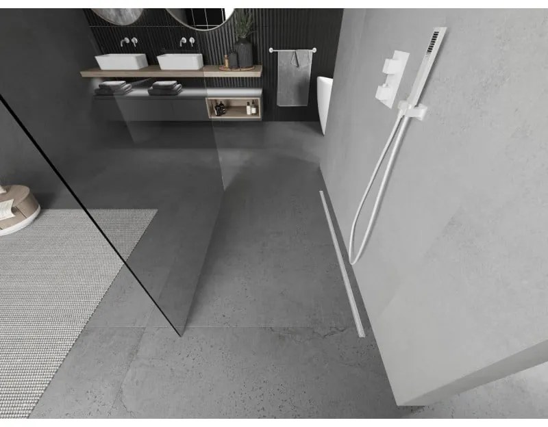 Mexen Kioto, sprchová zástěna Walk-In 135 x 200 cm, 8mm čiré sklo, bílý profil, 800-135-002-20-00