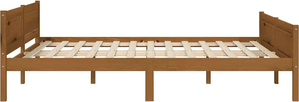 Rám postele masivní borové dřevo medově hnědý 140 x 200 cm 322113