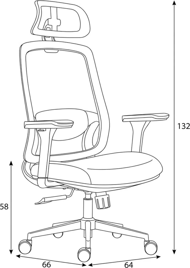 Ergonomická kancelářská židle VEBRUA - černá síťovina
