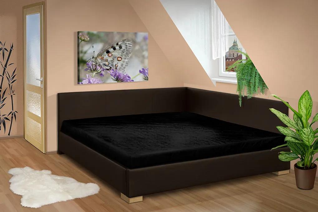 Manželská postel s čely Martina 180x200 cm Barva: eko hnědá