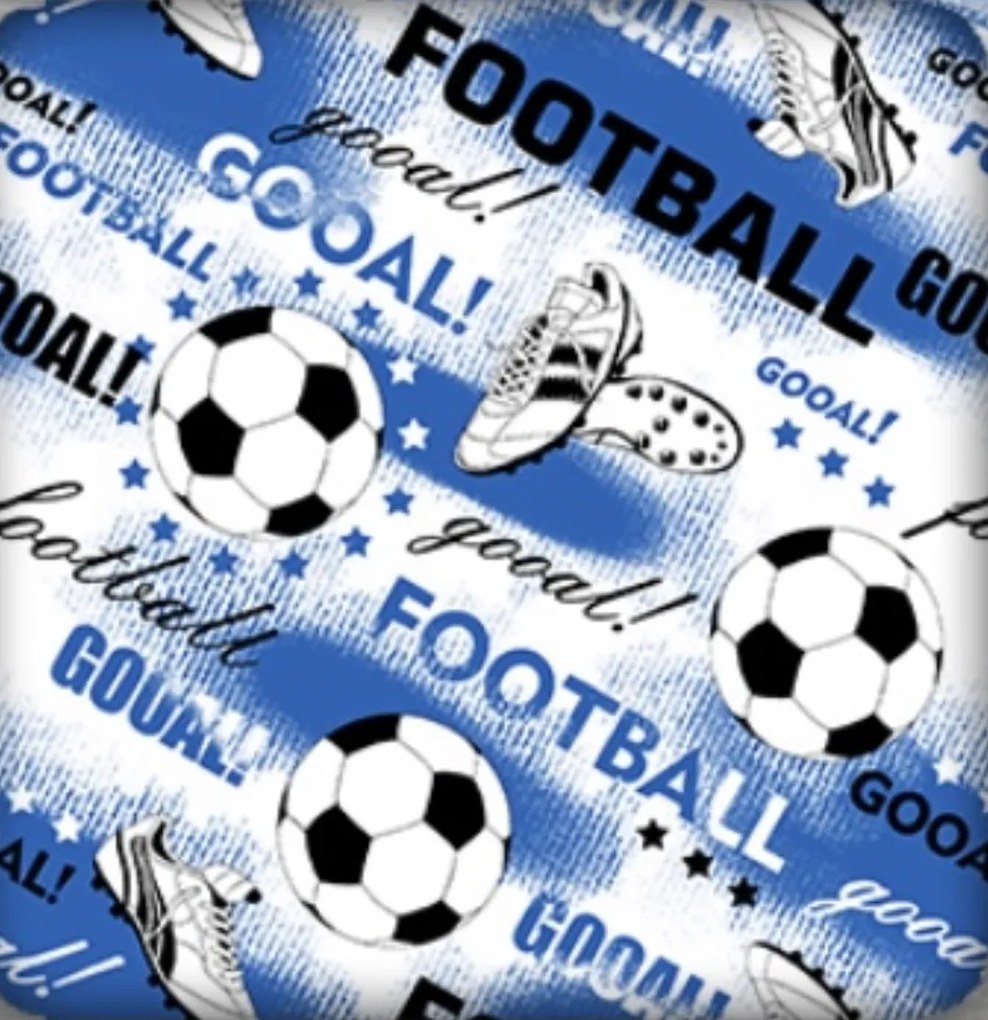 Povlečení bavlněné Football TiaHome - 1x Polštář 90x70cm, 1x Přikrývka 140x200cm