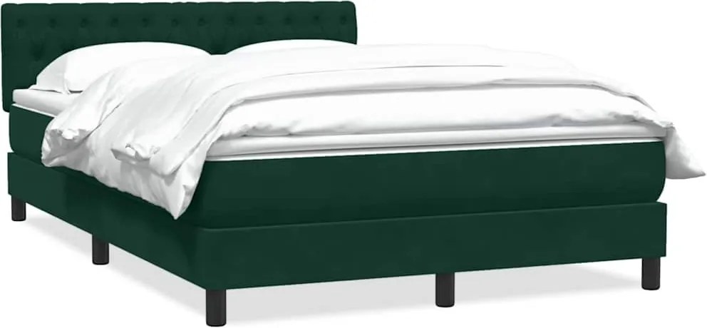 Box spring postel s matrací tmavě zelená 160x220 cm samet 3316554