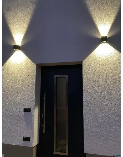 LED Venkovní nástěnné svítidlo 2xLED/3W/230V IP54 antracit