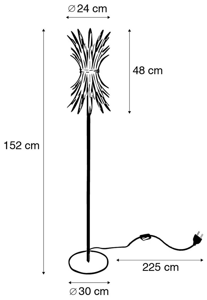Stojací lampa ve stylu Art Deco zlatá - Wesley