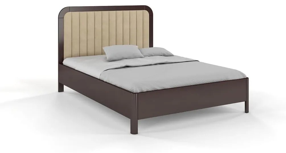 Buková postel s čalouněným čelem - Modena - zvýšená,   ,  140x200 cm