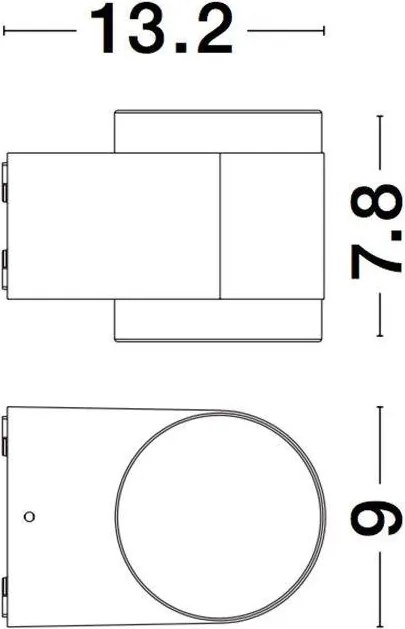 NV 9200202 Venkovní nástěnné svítidlo NUS černý hliník a akrylový difuzor LED 2x4W 3000K 100-240V 120st. IP54 světlo nahoru a dolů - NOVA LUCE