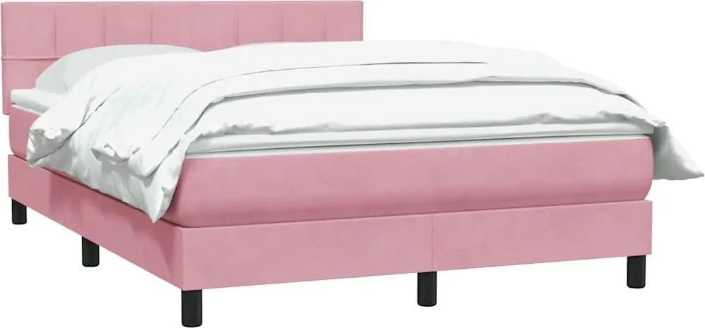 Box spring postel s matrací růžová 160x210 cm samet 3316220