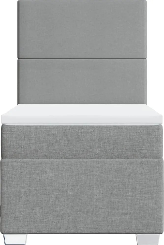 Box spring postel s matrací světle šedá 80 x 200 cm textil 3292608